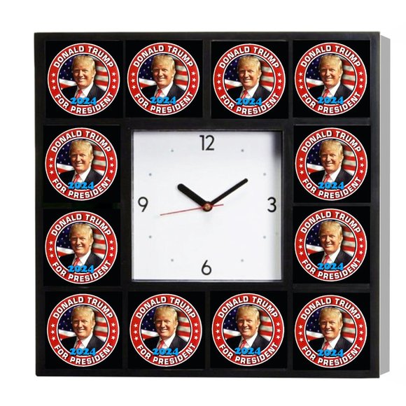 Wall Decor | Donald Trump For President 224 Clock With 12 Surrounding ...